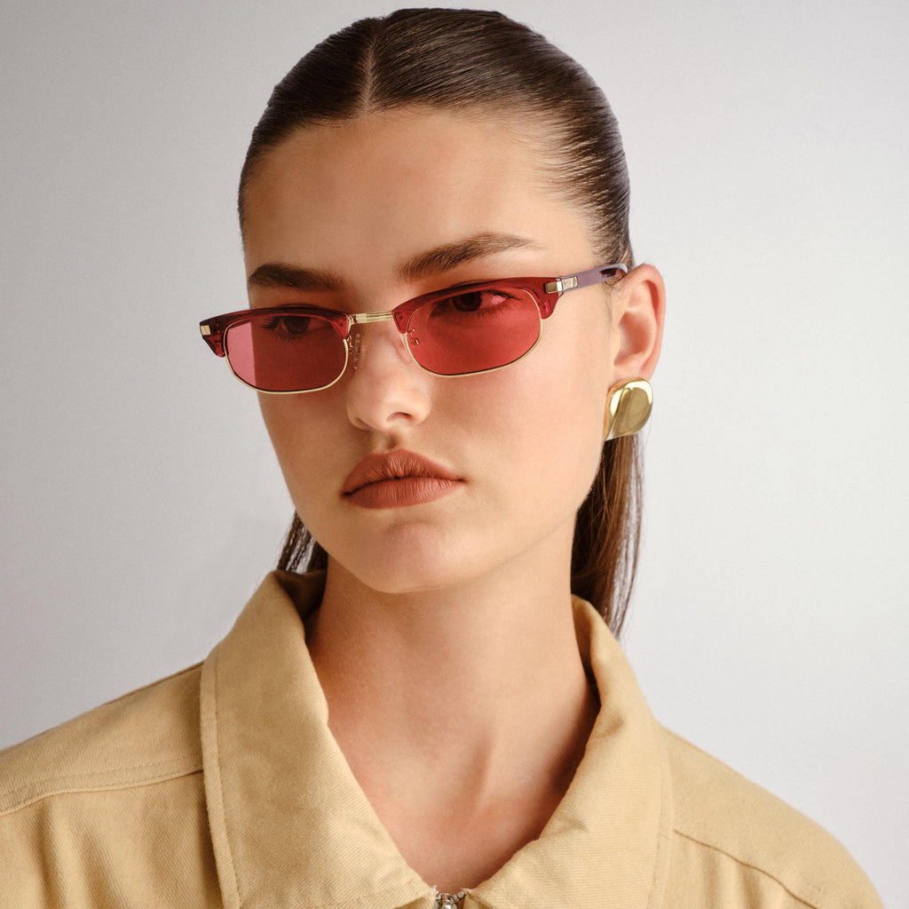 Nightingale Vermillion Uni-Sex D-Frame Sunglasses | Le Specs