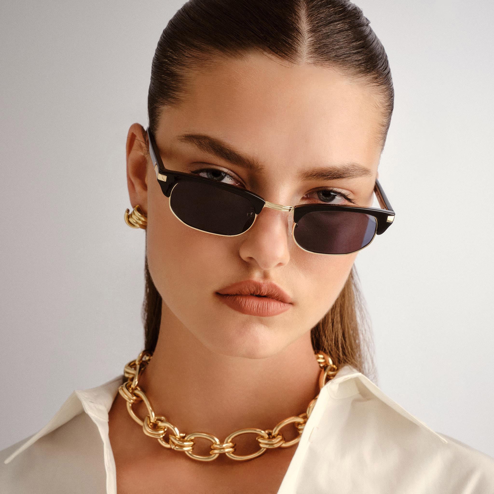 Nightingale Black Uni Sex D Frame Sunglasses Le Specs