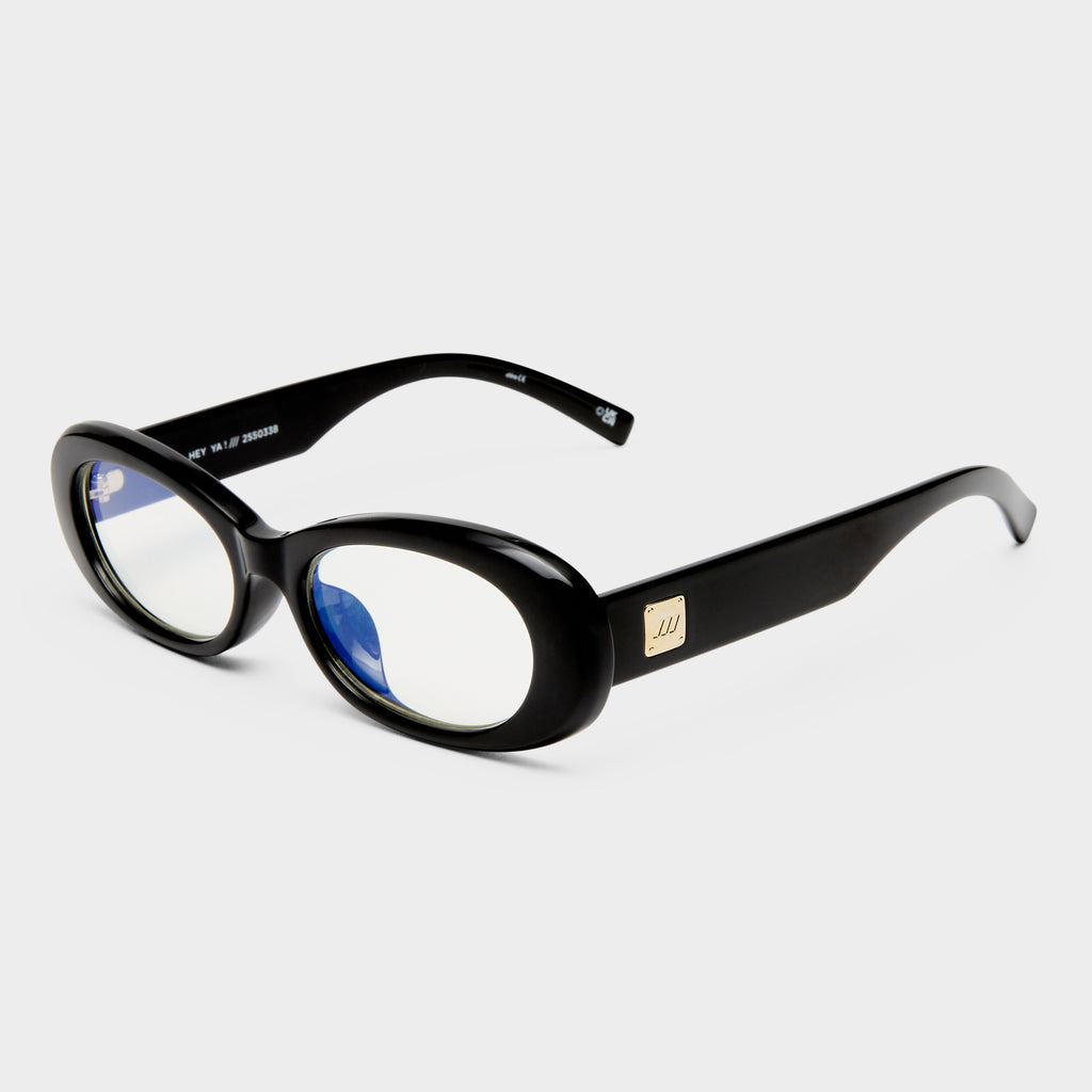 Hey Ya! Black Female Oval Blue Light | Le Specs