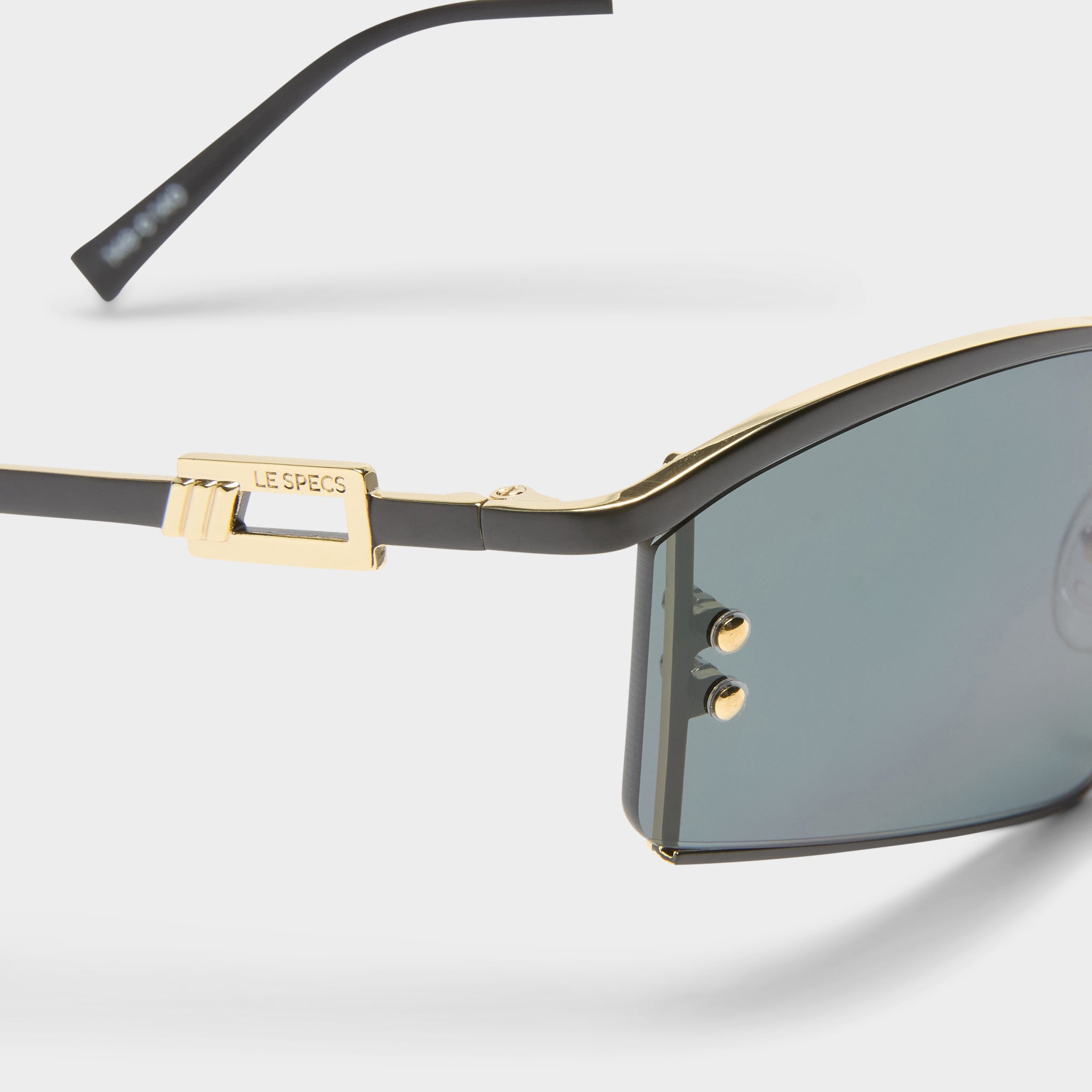Hyperbole Satin Black Uni-Sex Shield Sunglasses | Le Specs