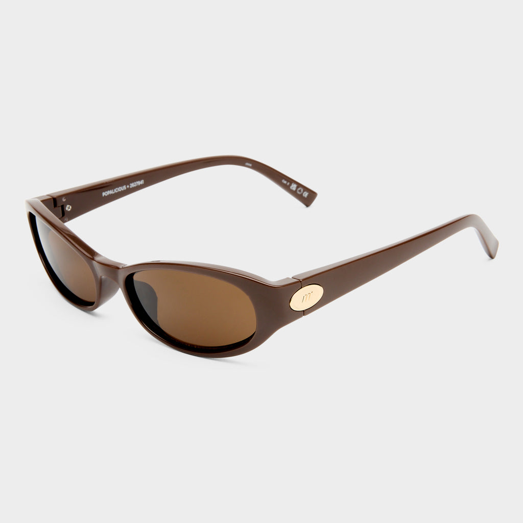 Popalicious Wide Fit Cocoa Female Oval Sunglasses | Le Specs